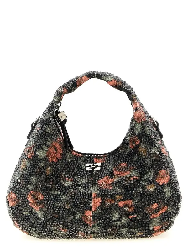 GANNI Mini Hobo Flowers Beaded Handbag - Multicolor