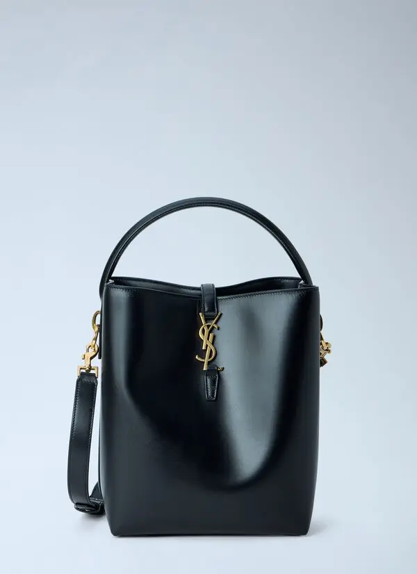 Saint Laurent Le 37 Leather Bucket Bag - Black