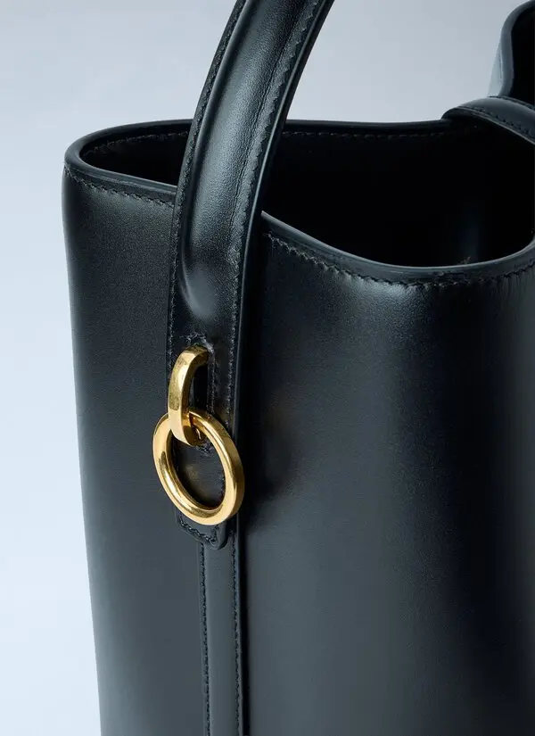 Saint Laurent Le 37 Leather Bucket Bag - Black