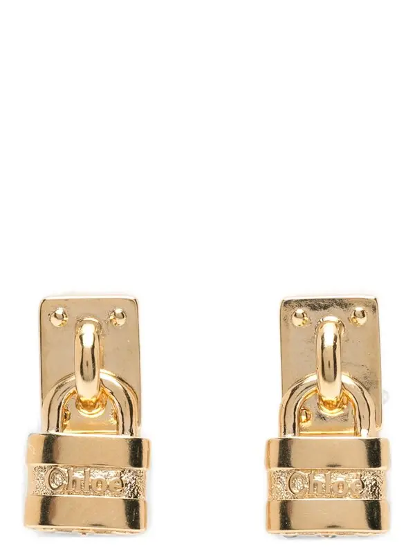 Chloé Paddington' Mini Padlock Drop Earrings - Gold