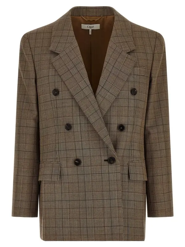 Chloé Check Double-breasted Blazer