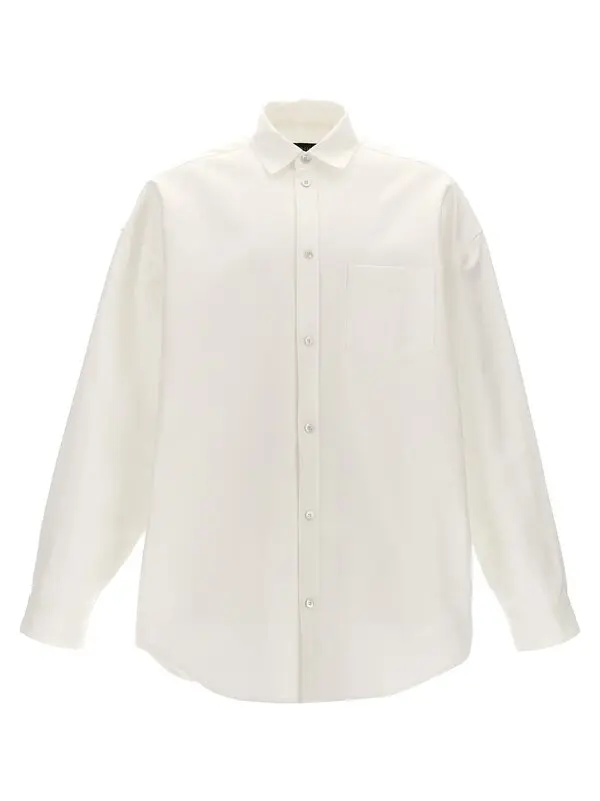 Balenciaga Oversized Cotton Poplin Shirt - White