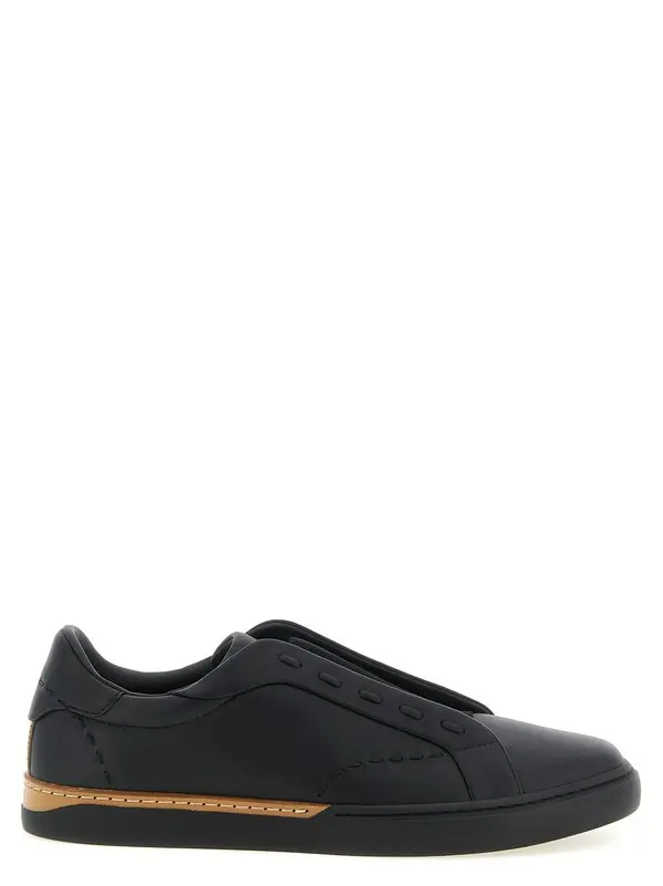 Fendi Calfskin Leather Lace-up Sneakers - Black