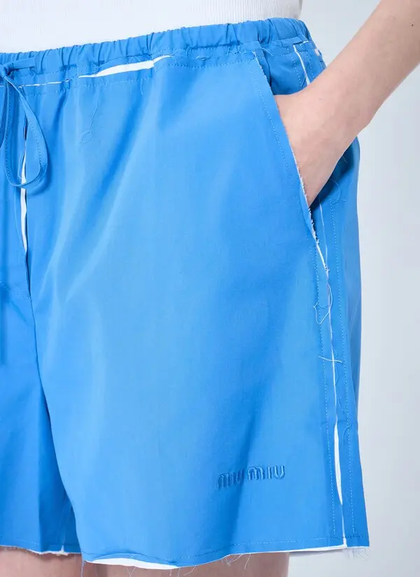 Miu Miu Poplin Boxer Shorts With Raw Trim