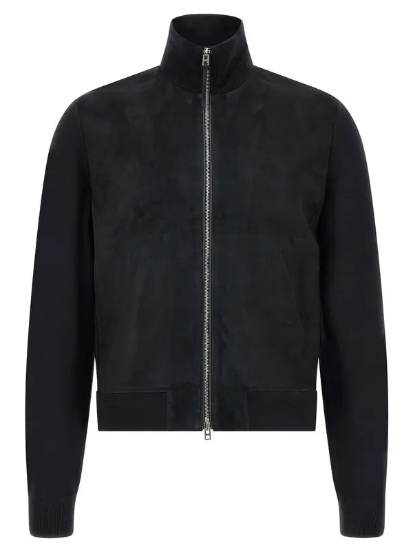 TOM FORD Two-material Cardigan - Blue