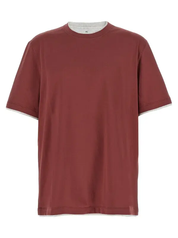 Brunello Cucinelli Double Layer T-shirt - Red