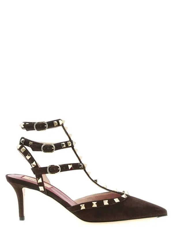 Valentino Garavani Rockstud T-bar Pumps - Brown