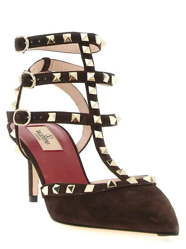 Valentino Garavani Rockstud T-bar Pumps - Brown