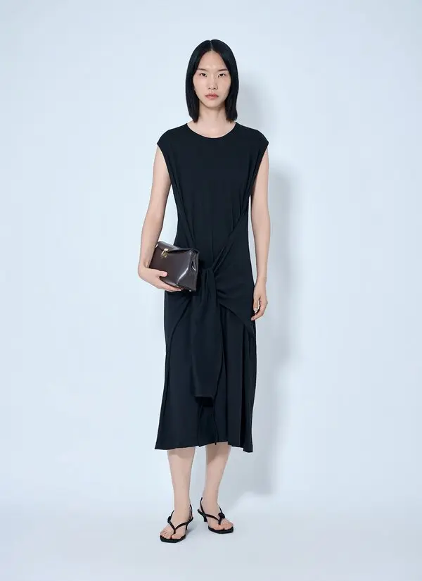 TOTEME Sleeveless Jersey Dress With Knot Detail - Black