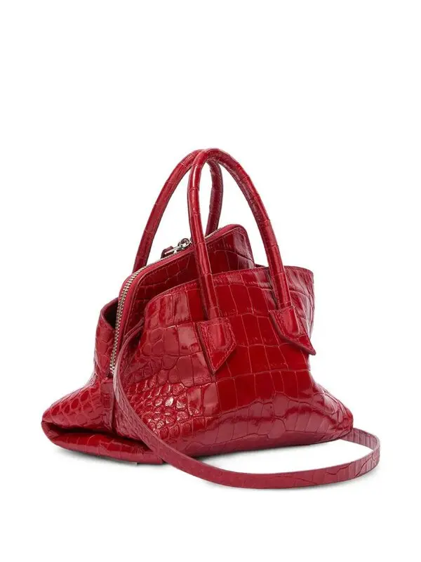 Attico Crocodile-effect Tote Bag - Red