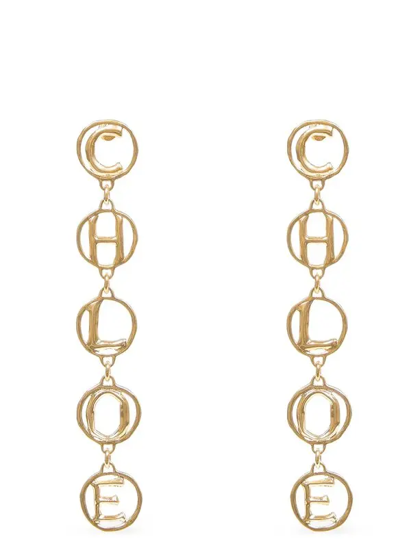 Chloé Script' Earrings - Gold