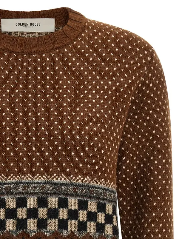 GOLDEN GOOSE Journey Cropped Jacquard Sweater