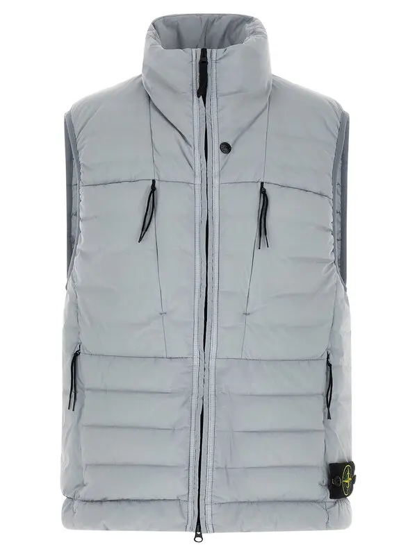 Stone Island Padded Vest With High Neck - Gray