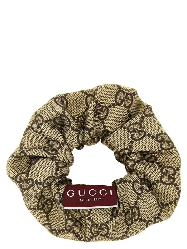 Gucci Silk Gg Monogram Hair Scrunchie - Multicolor