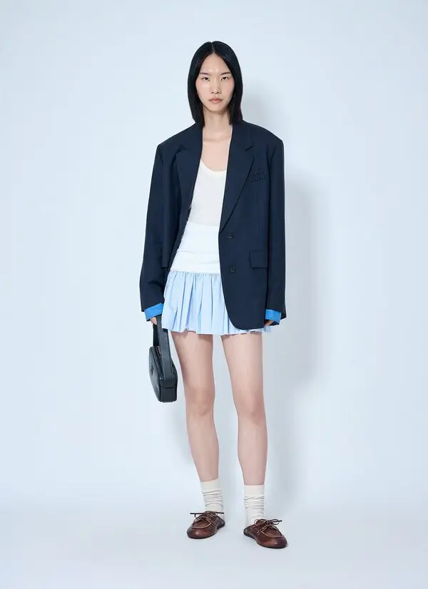 Miu Miu Pleated Mini Skirt - Blue