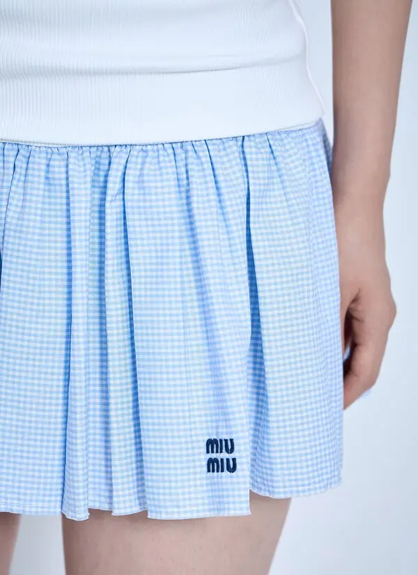 Miu Miu Pleated Mini Skirt - Blue