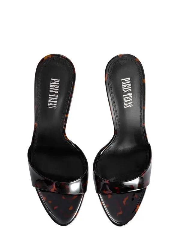 Paris Texas Lidia Mule 105 Tortoiseshell-effect Patent Leather High Heel Mules - Brown