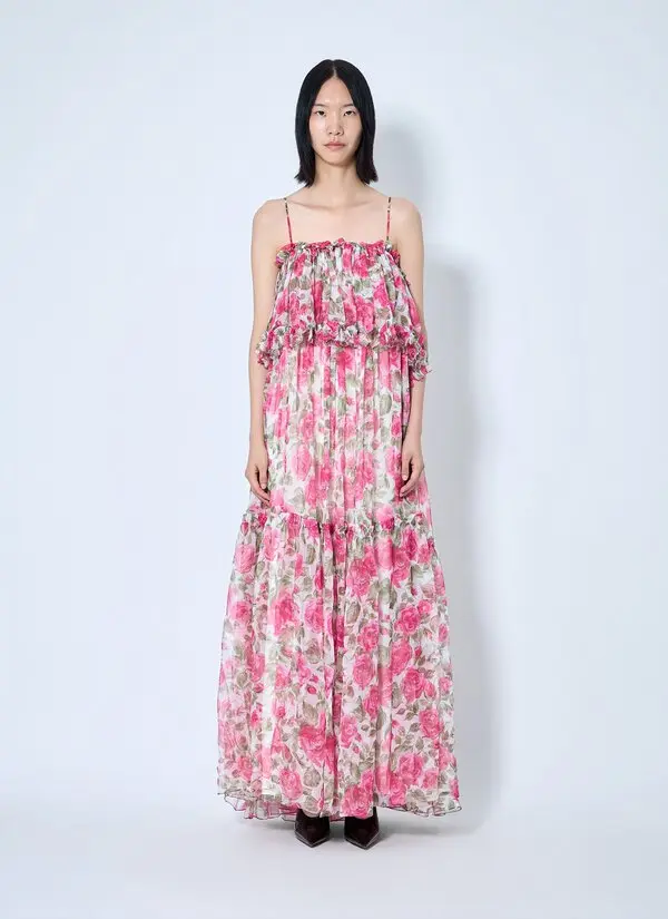 Chloé Long Silk Muslin Dress