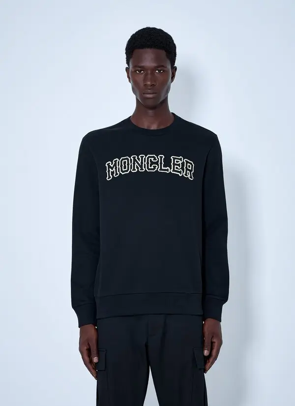 Moncler Cotton Logo Motif Crewneck Sweatshirt