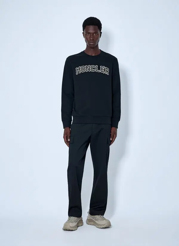 Moncler Cotton Logo Motif Crewneck Sweatshirt