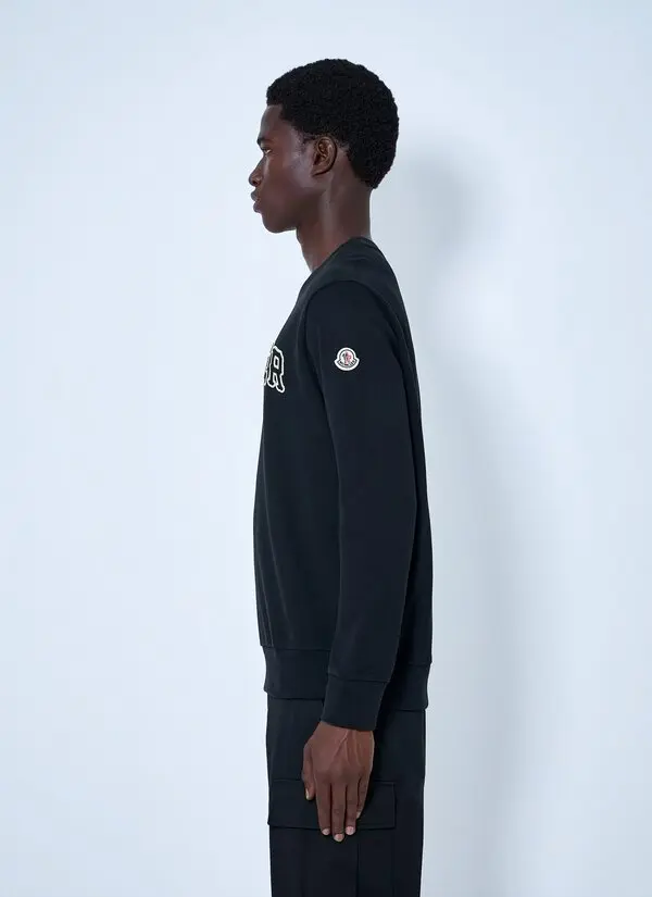 Moncler Cotton Logo Motif Crewneck Sweatshirt