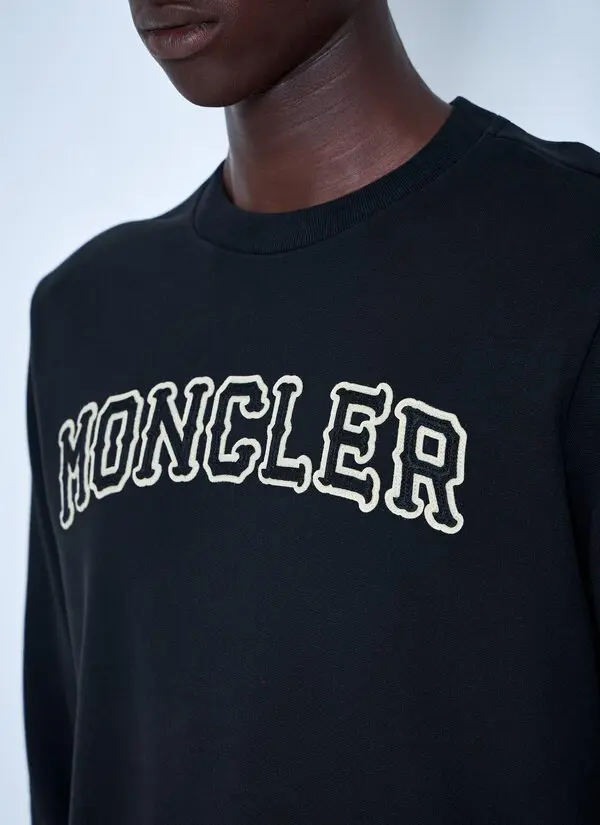 Moncler Cotton Logo Motif Crewneck Sweatshirt
