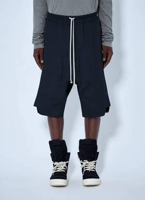 Rick Owens Basket Swingers Heavy Poplin Shorts - Black
