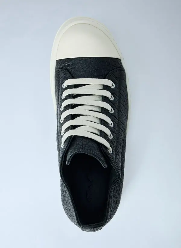 Rick Owens Textured Leather Low-top Sneakers