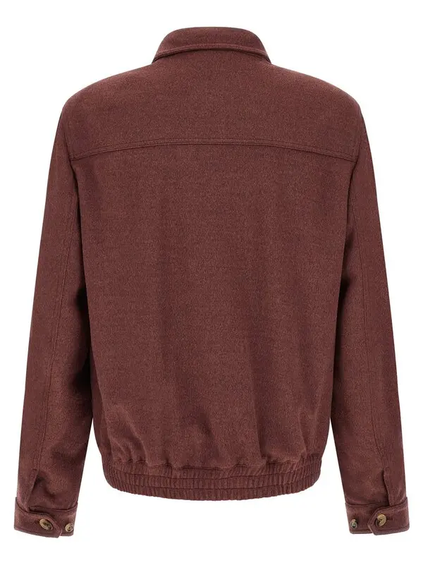 Brunello Cucinelli Virgin Wool Beaver Bomber Jacket - Multicolor