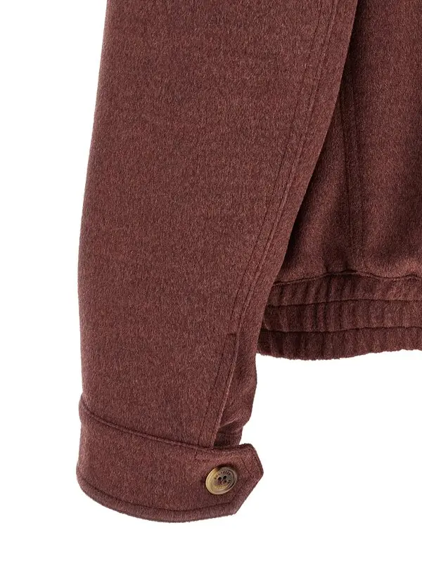 Brunello Cucinelli Virgin Wool Beaver Bomber Jacket - Multicolor
