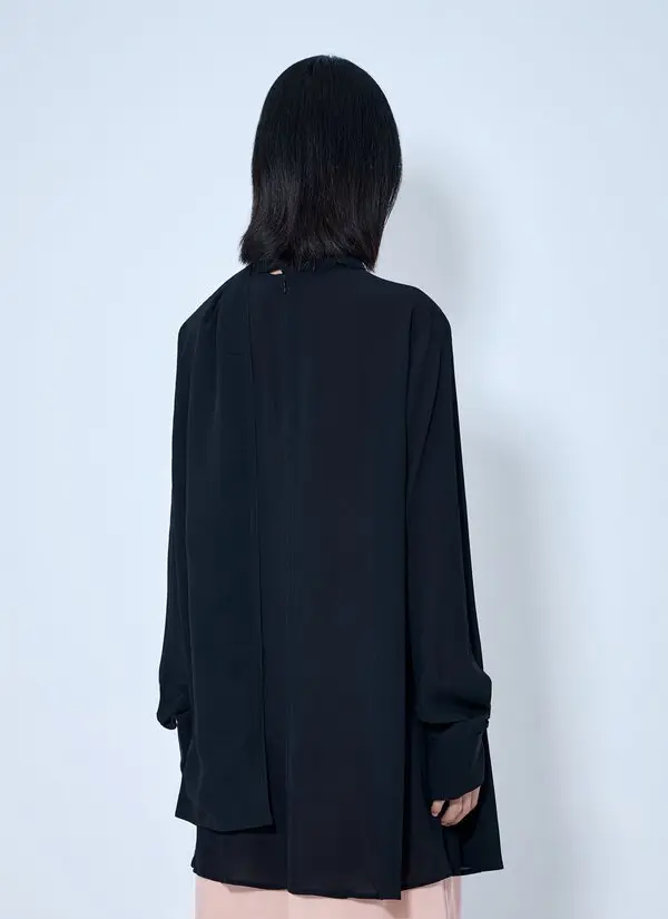 TOTEME Draped Scarf Blouse - Black