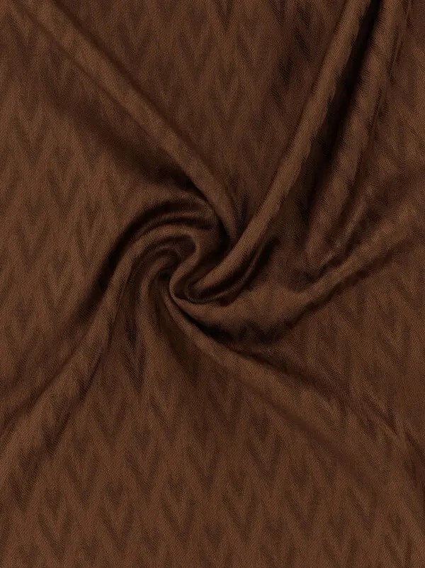 Valentino Garavani Silk Wool Jacquard "toute La V" Shawl With Fringed Edges