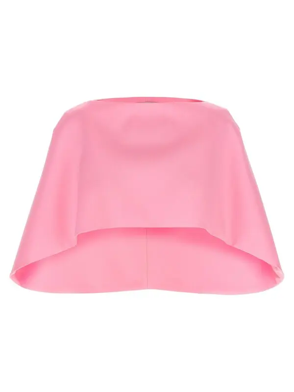 Alberta Ferretti Cropped Cape With Boat Neckline - Pink