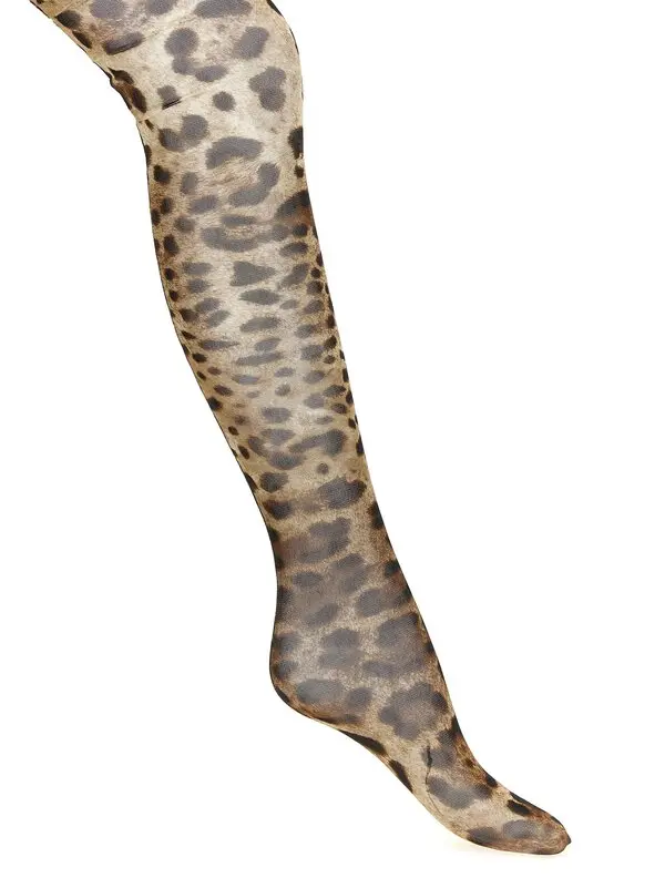 Dolce & Gabbana Animalier Tights - Brown
