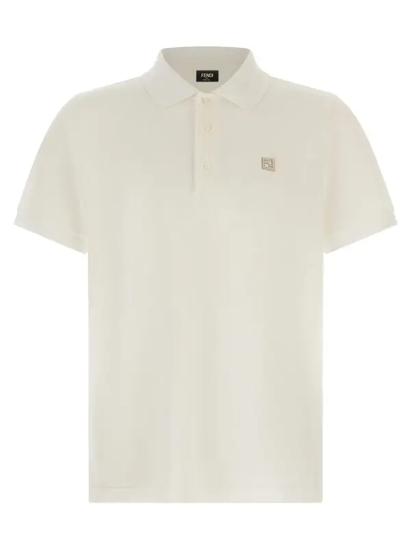 Fendi Ff Metallic Logo Polo Shirt
