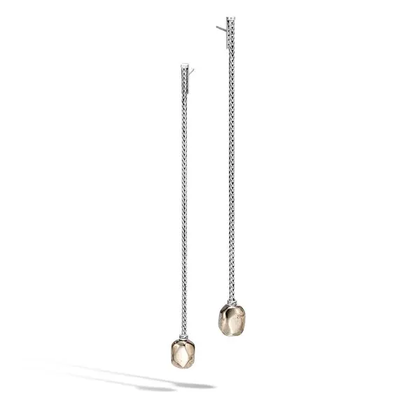 John Hardy Classic Chain Drop Earring With Pyrite - Multicolor