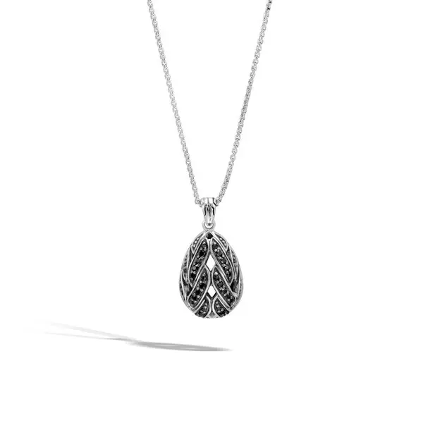 John Hardy Classic Chain Pendant Necklace Black Sapphire, Black Spinel