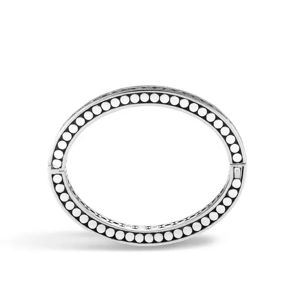 John Hardy Hinged Bangle In With Black Spinel