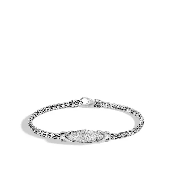 John Hardy Asli Classic Chain Link Station Bracelet With Diamond