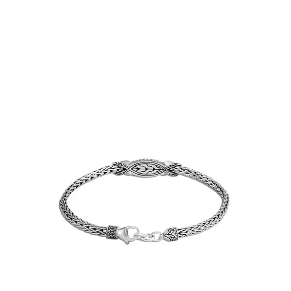 John Hardy Asli Classic Chain Link Station Bracelet With Diamond