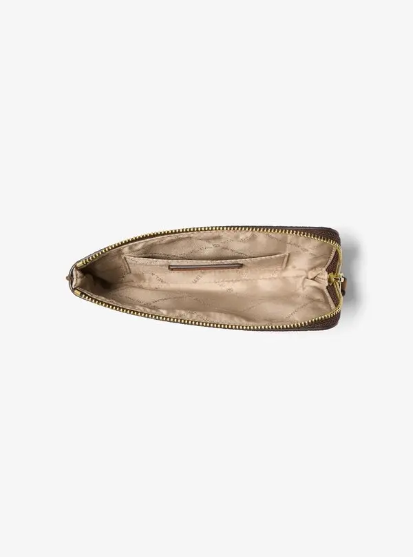 Michael Kors Jet Set Travel Small Signature Logo Wristlet - Brown