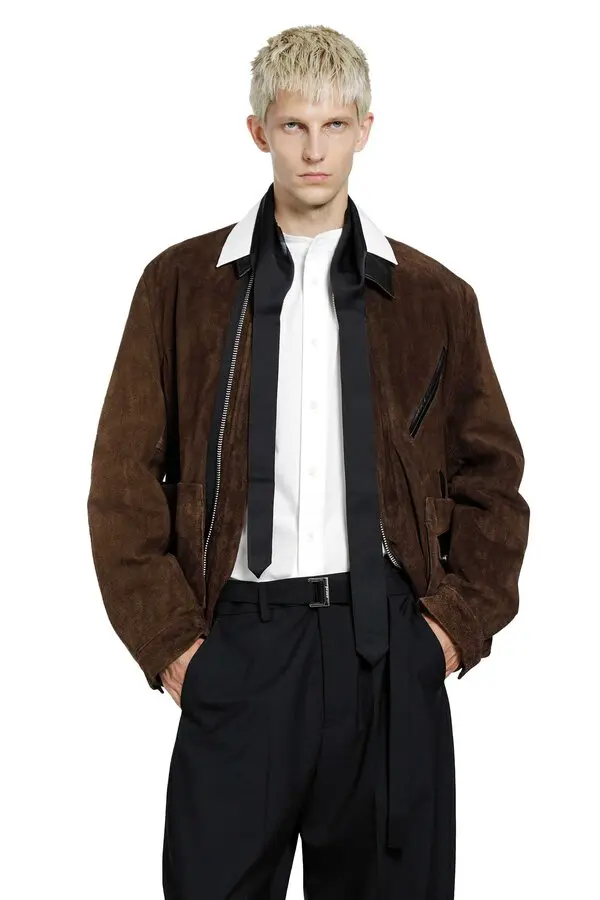 Sacai Suede Blouson - Brown
