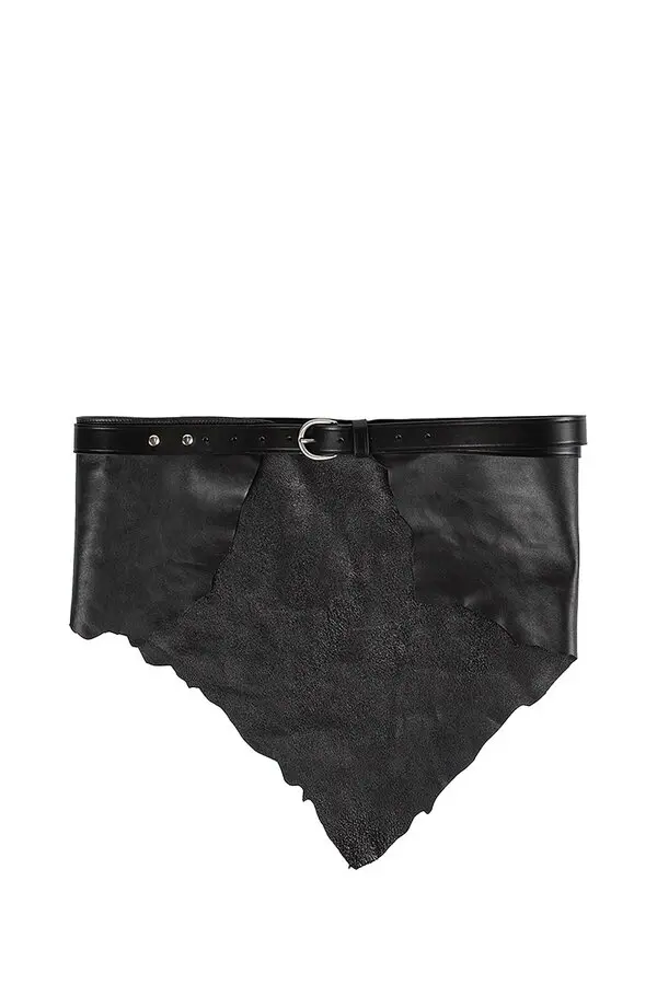 ANN DEMEULEMEESTER Romy Distressed Leather Belt - Black