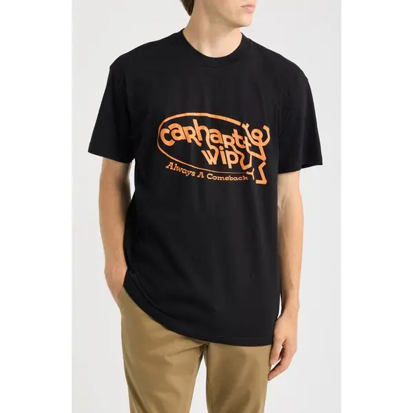 Carhartt Work In Progress Always A Come Back Organic Cotton Graphic T-shirt - Black