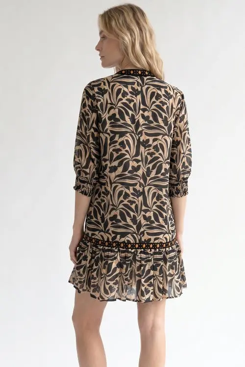 EXQUISE Bettine Embroidered Mini Dress