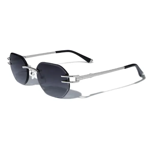 COSSINO Emil Rimless Oval Sunglasses - Black