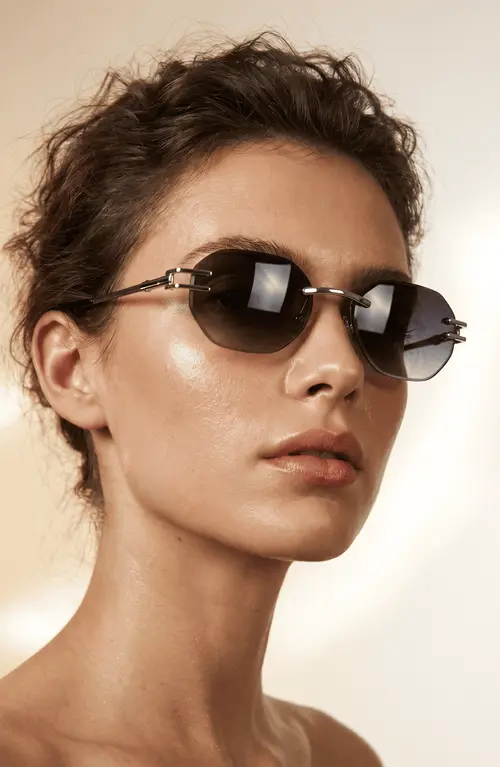 COSSINO Emil Rimless Oval Sunglasses - Black