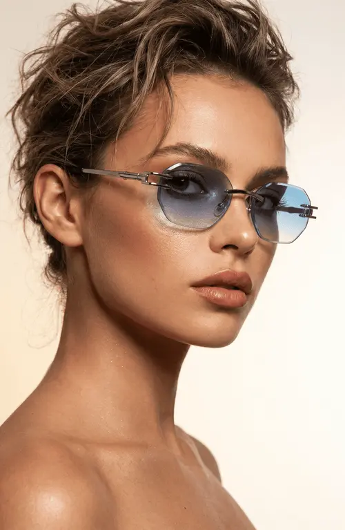 COSSINO Emil 54mm Rimless Sunglasses - Blue