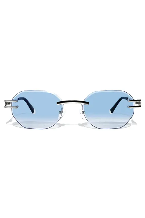 COSSINO Emil Rimless Oval Sunglasses - Blue