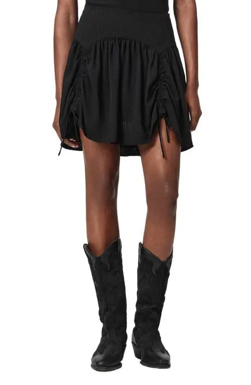 ALLSAINTS Aria Ruched Miniskirt - Black